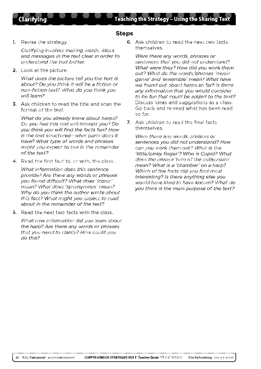 Make Sense of Comprehension with a Clarifying Strategy | Prim-Ed Publishing