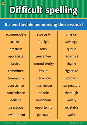 Spelling Posters: Set 3 | English | Year 3 / Primary 4, Year 4 ...