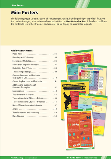 The Maths Box: Box 5 Mini Posters | Prim-Ed Publishing